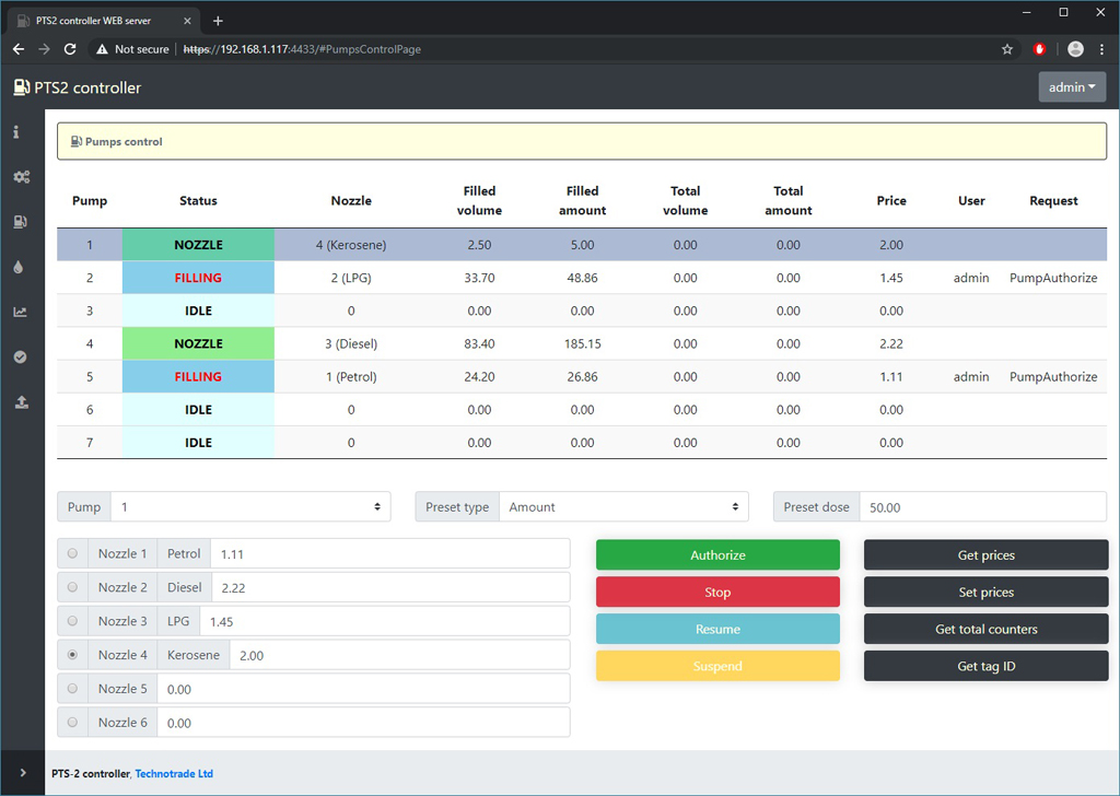 PTS-2 forecourt controller